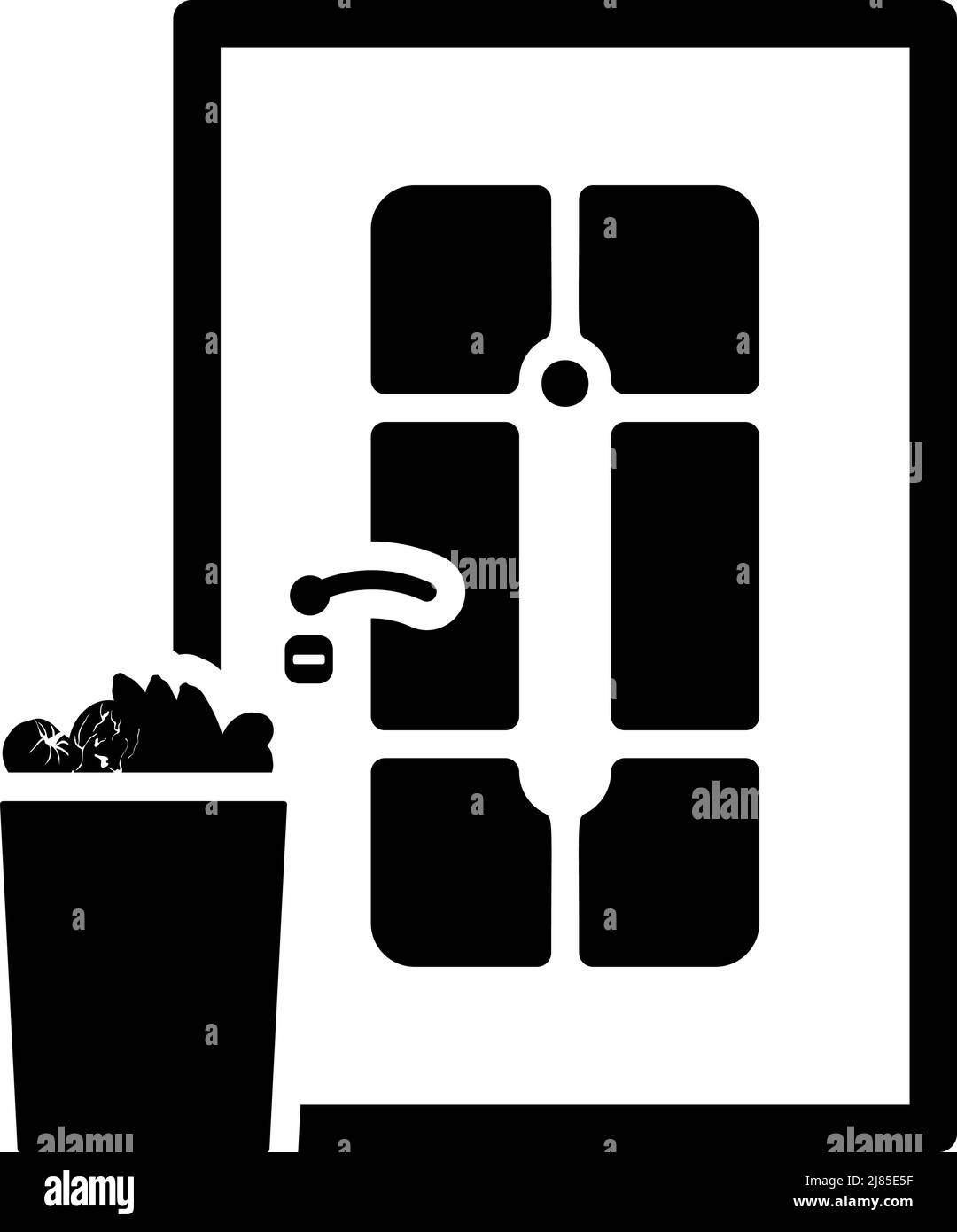 Food Delivery Icon. Black Stencil Design. Vector Illustration Stock ...