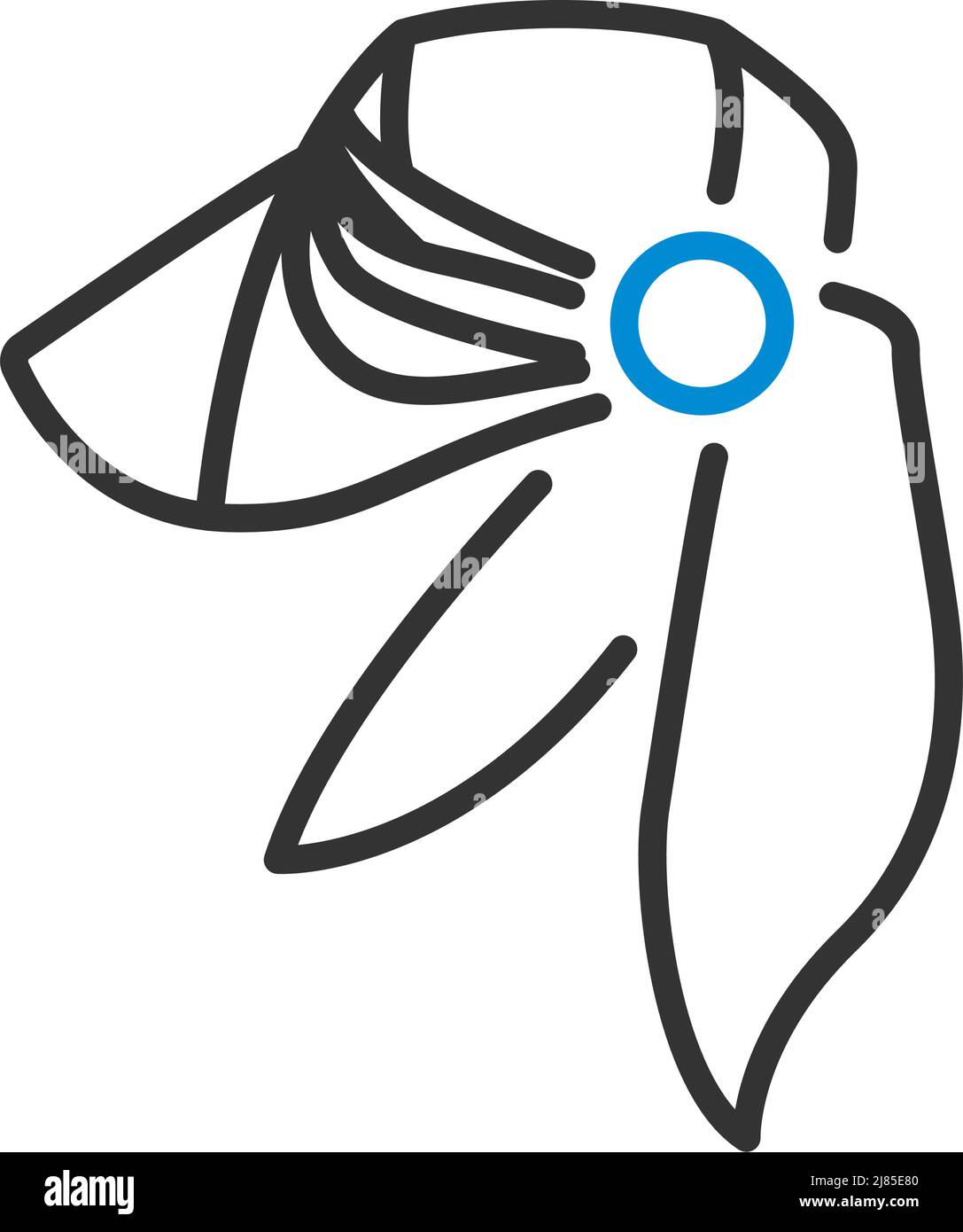 Business Woman Neck Scarf Icon. Editable Bold Outline With Color Fill ...