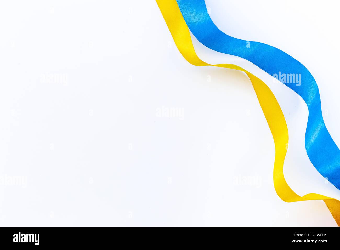 Yellow and blue ribbon. Ukaraine flag concept Stock Photo - Alamy