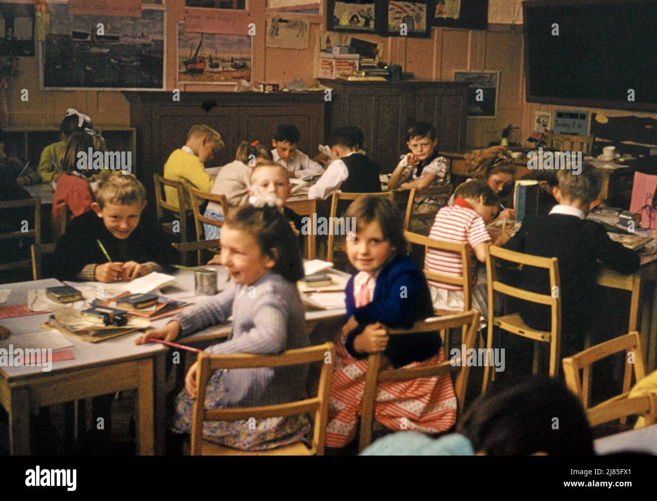 UK School Life in the 1960's Children studying in the classroom in 1968 ...
