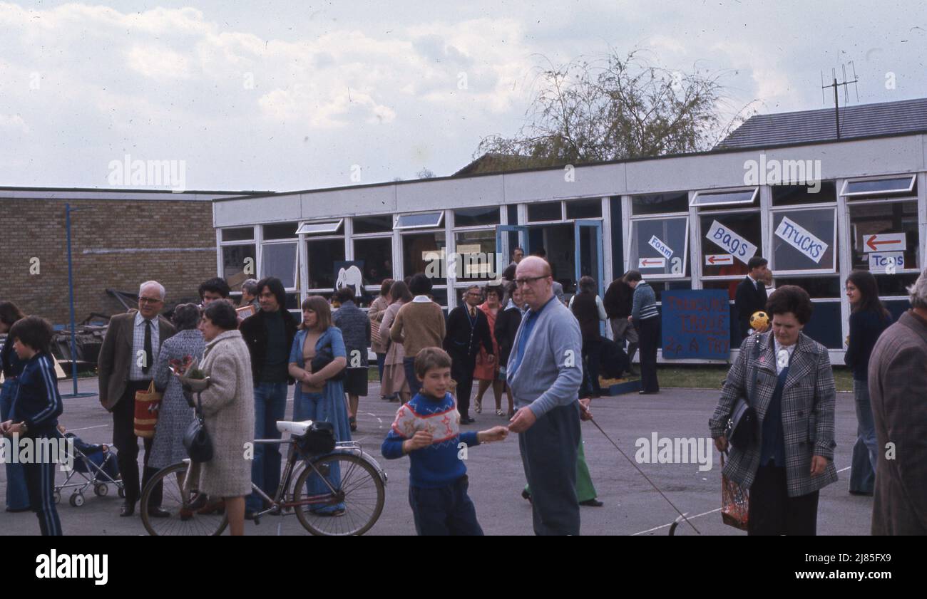 UK School Life in the 1970's Parents and family members attending a ...