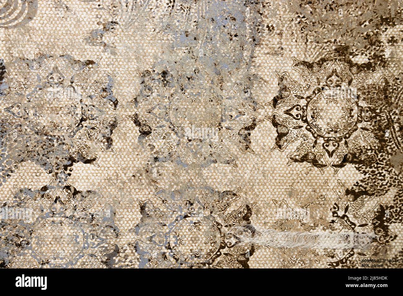 Granite ceramic stone tile with damask pattern vintage effect Stock ...