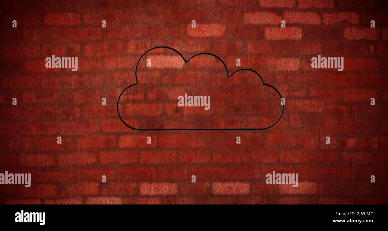 Glowing digital cloud icon hi-res stock photography and images - Alamy