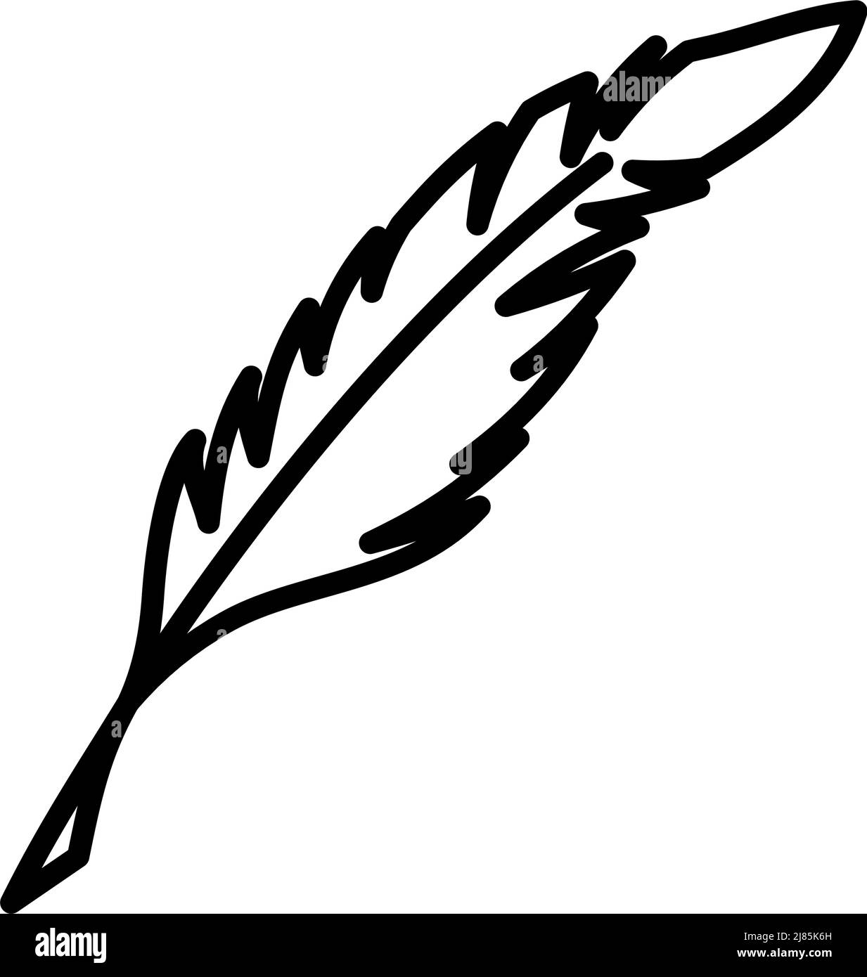 Writing Feather Icon. Bold outline design with editable stroke width ...