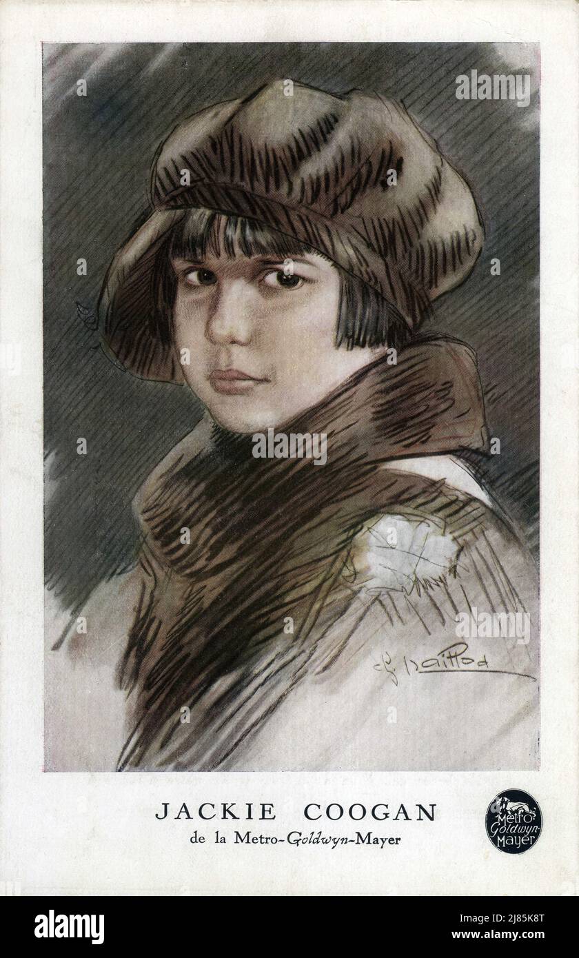 Child Star JACKIE COOGAN 1928 French flyer with artwork portrait ...