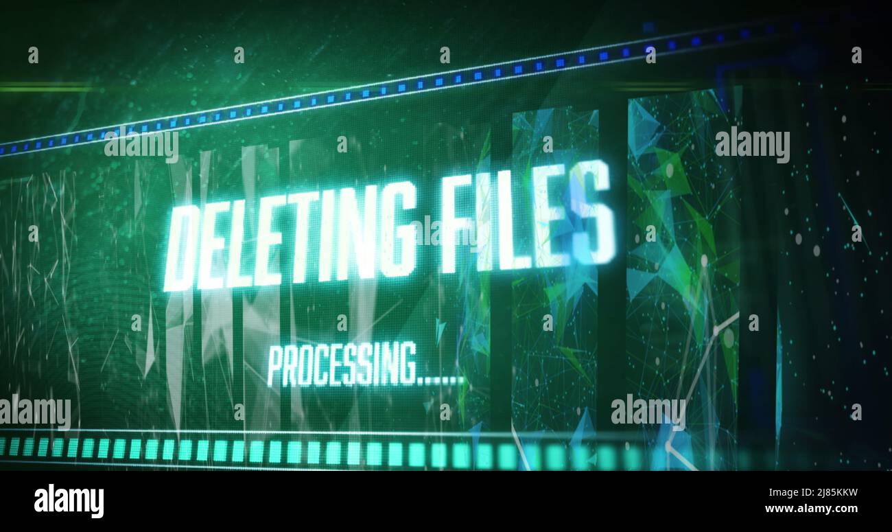 Image of data processing and shapes on black background Stock Photo - Alamy
