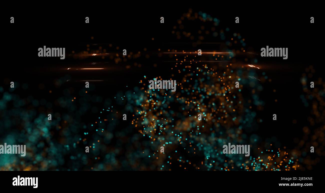 Image of neon orange boxing ring and glowing particles Stock Photo - Alamy