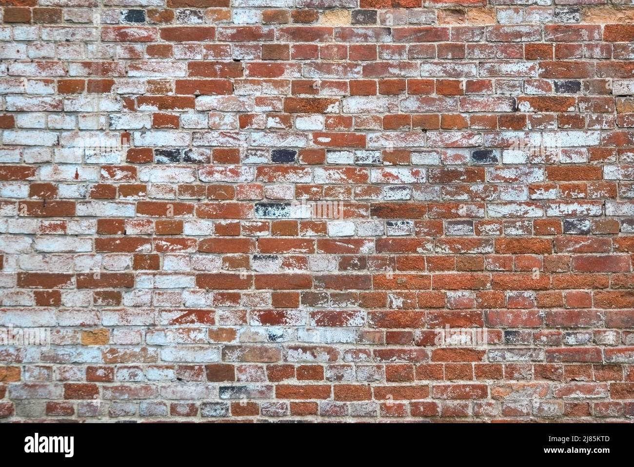 Aged wall texture of brick building close up. Grunge background with ...