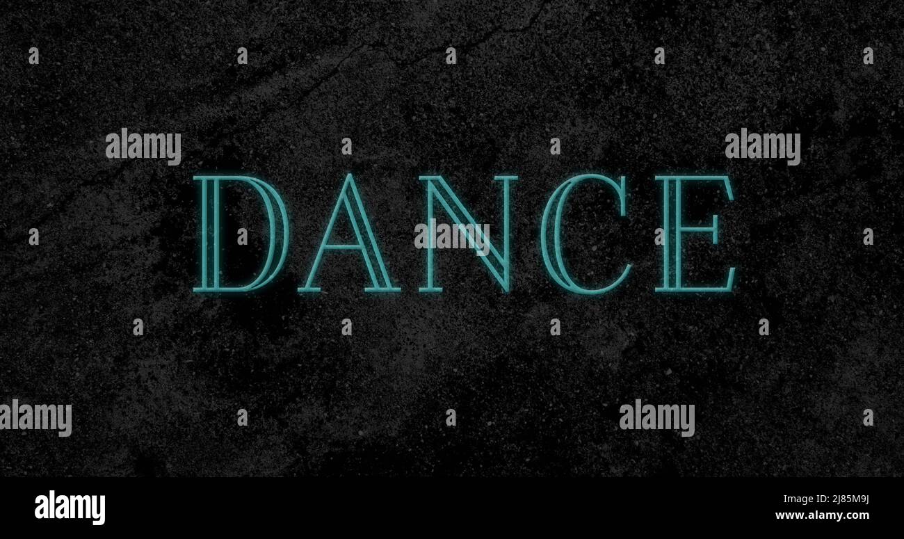 Image of dance text sparking in blue 4k Stock Photo - Alamy