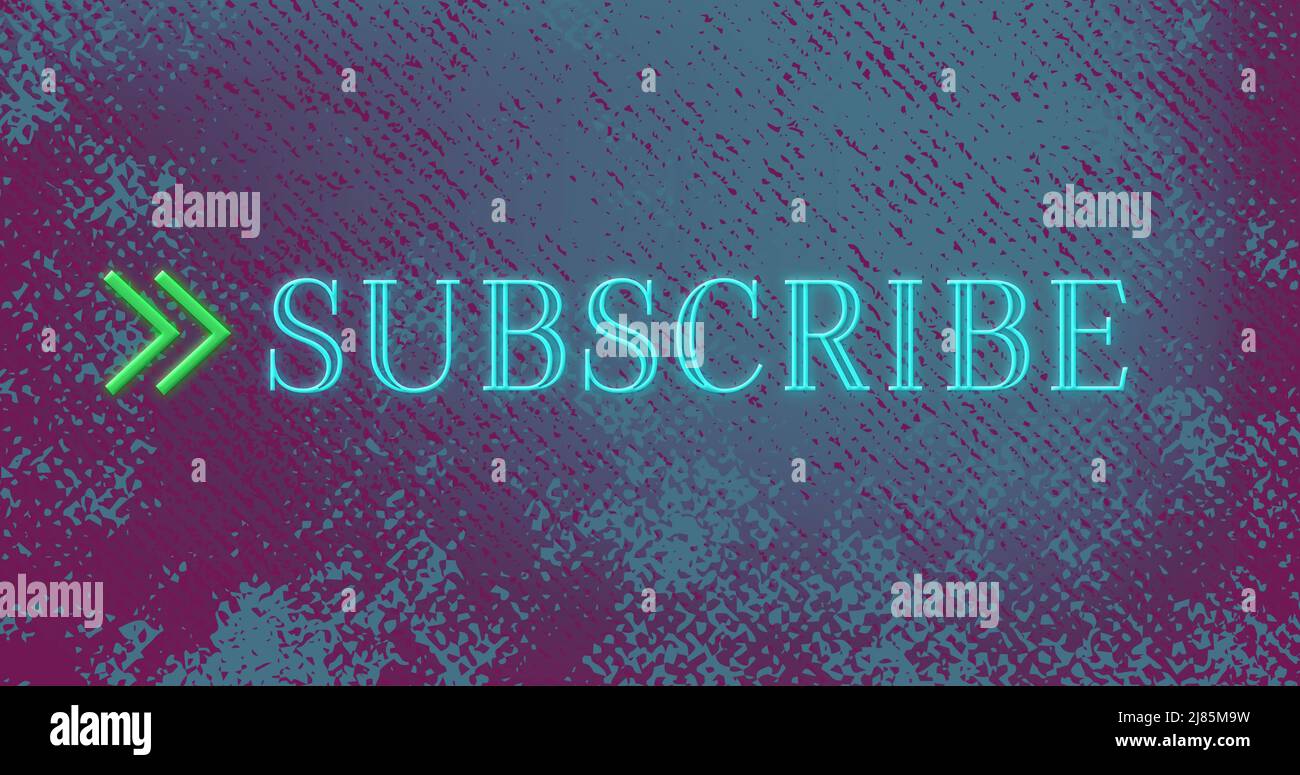 Image of subscribe text flickering in blue color 4k Stock Photo - Alamy