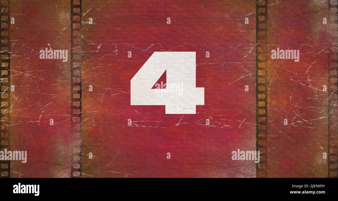 Red film countdown image 4k Stock Photo - Alamy