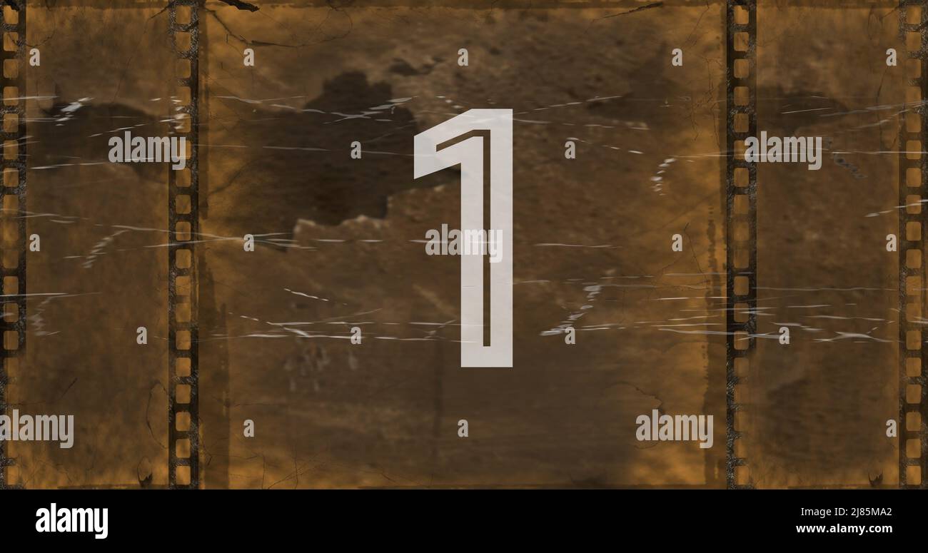 Vintage film countdown image 4k Stock Photo - Alamy