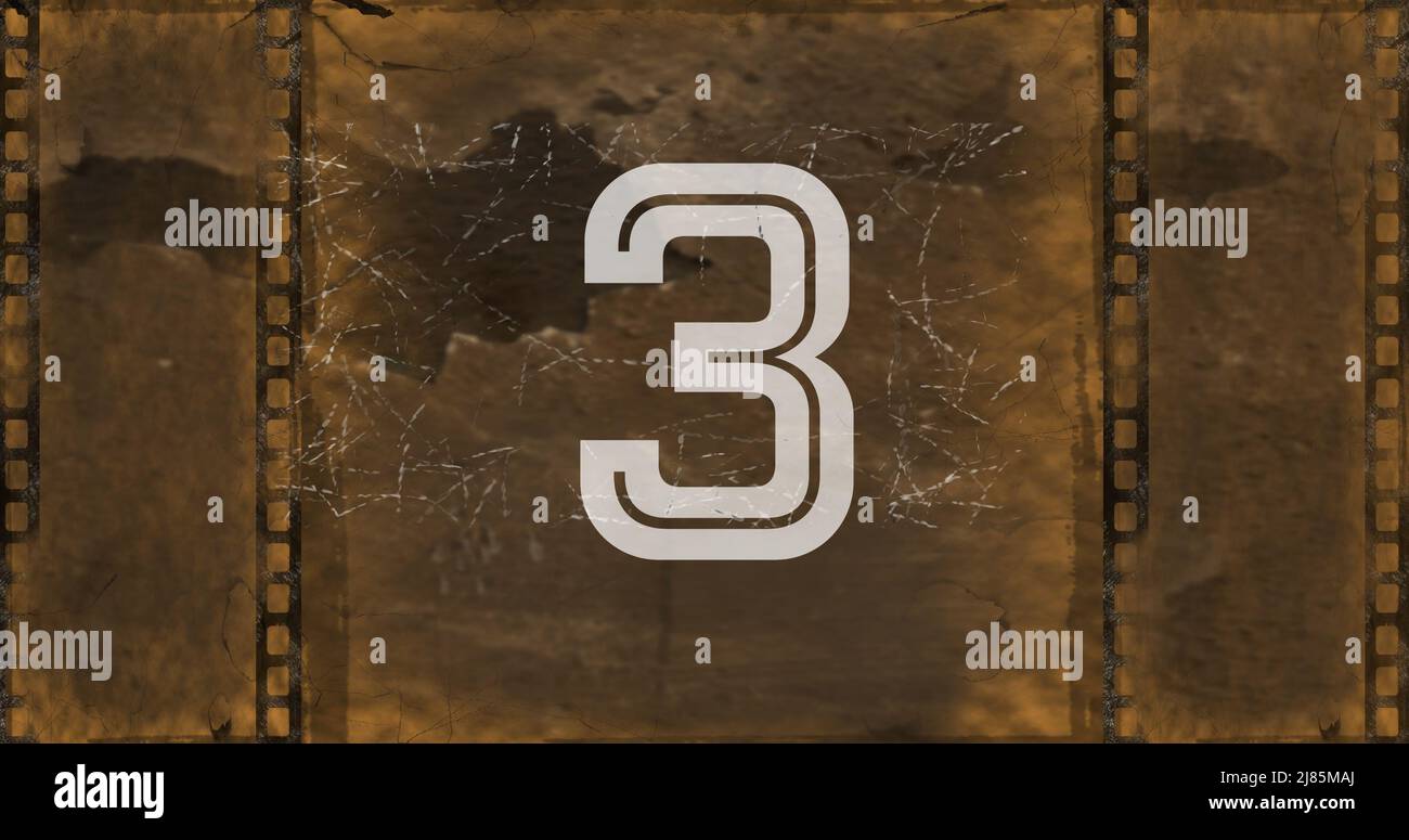 Vintage film countdown image 4k Stock Photo - Alamy