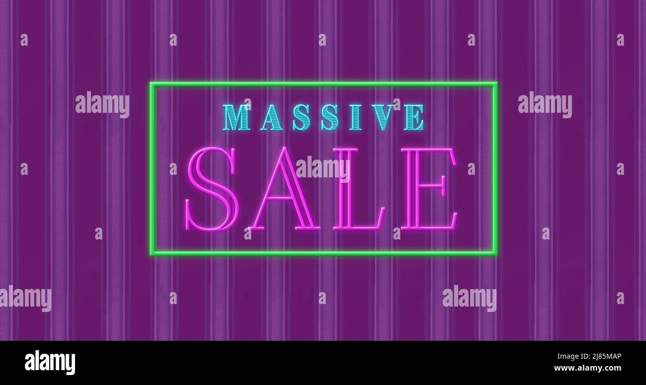 Image of massive sale text in a rectangle sparking 4k Stock Photo - Alamy