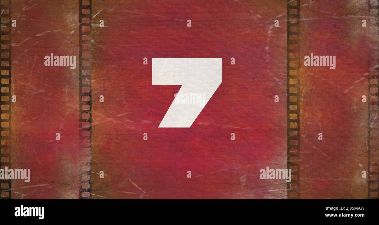 Red film countdown image 4k Stock Photo - Alamy