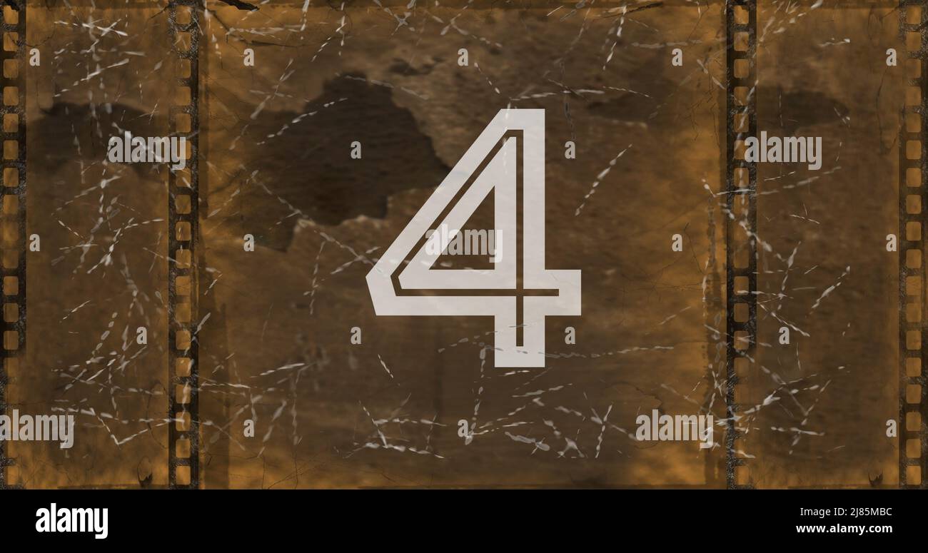 Vintage film countdown image 4k Stock Photo - Alamy