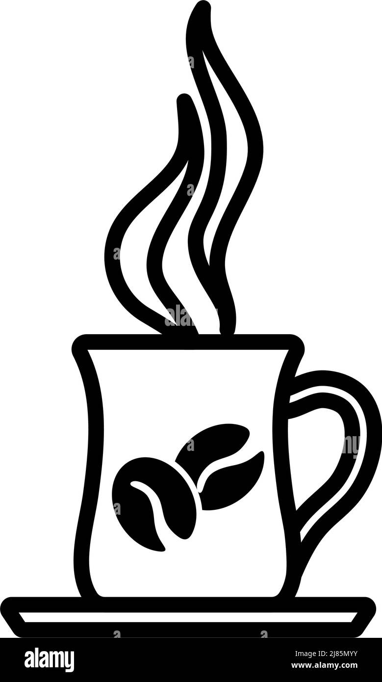 Coffee Cup Icon. Bold outline design with editable stroke width. Vector ...