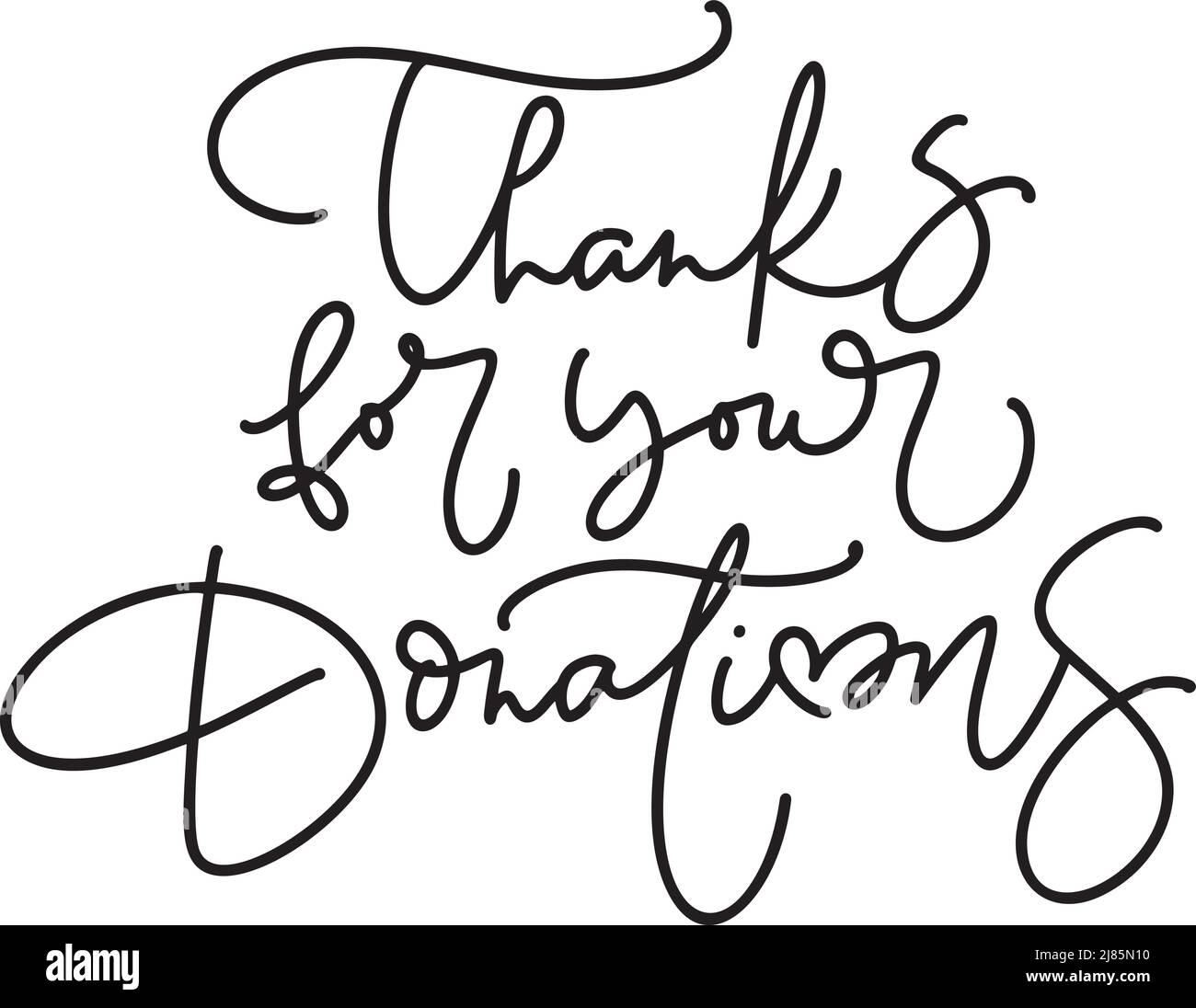 Thanks for your Donations monoline calligraphy vector quote text ...