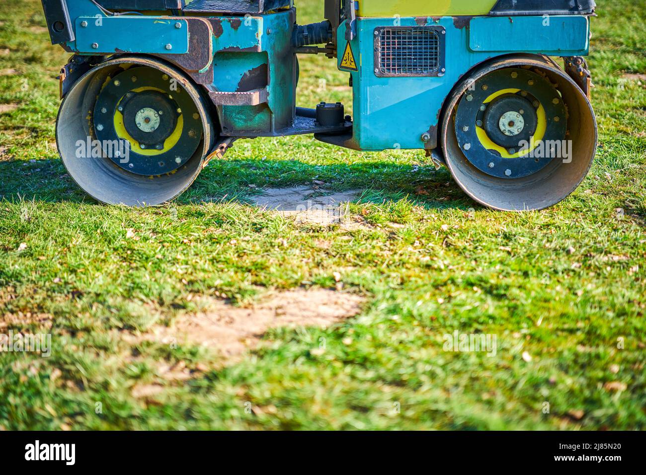 Picture of a road roller machine on the different surfaces Stock Photo ...