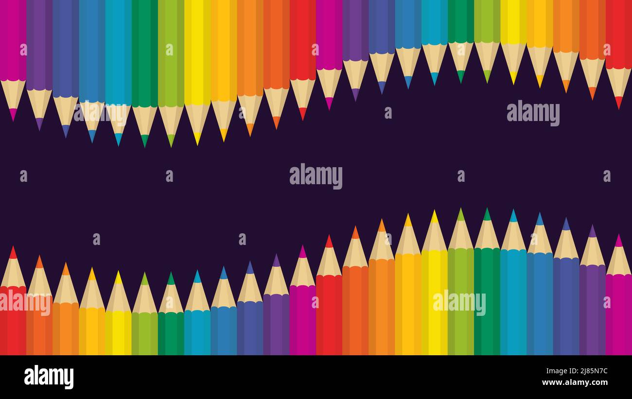 Colored pencils in rainbow Stock Vector Images - Alamy