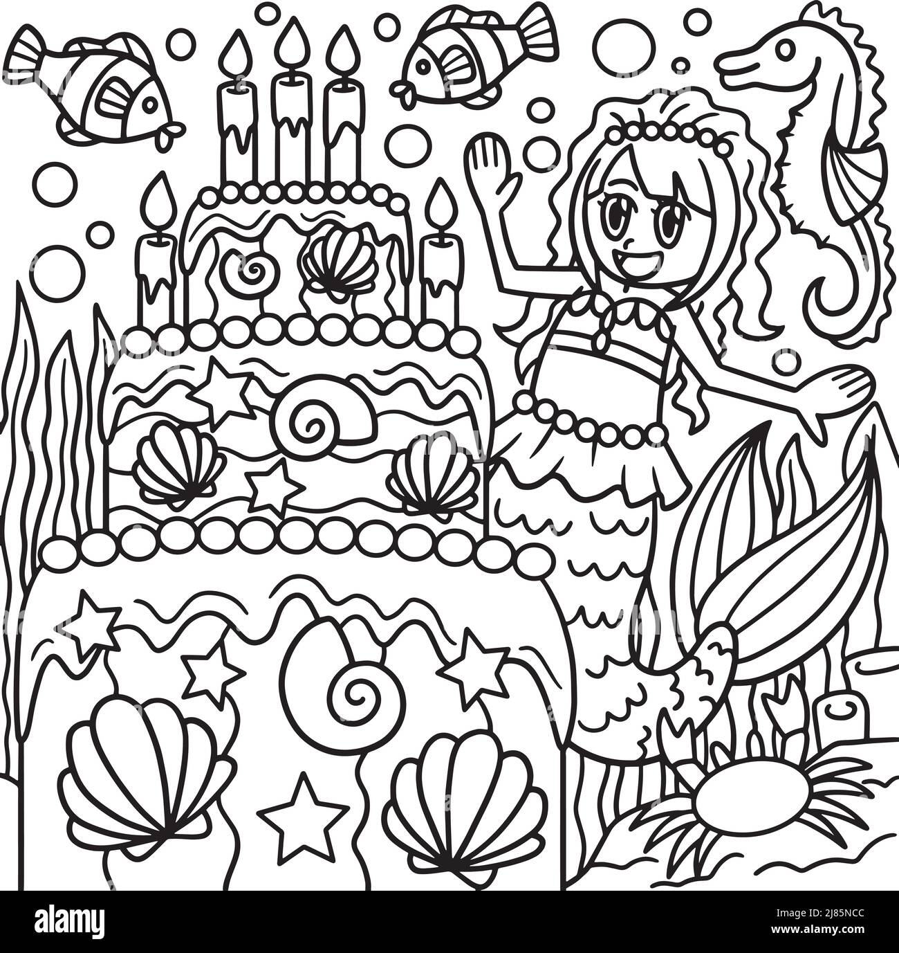 Disney Birthday Cake Coloring Page