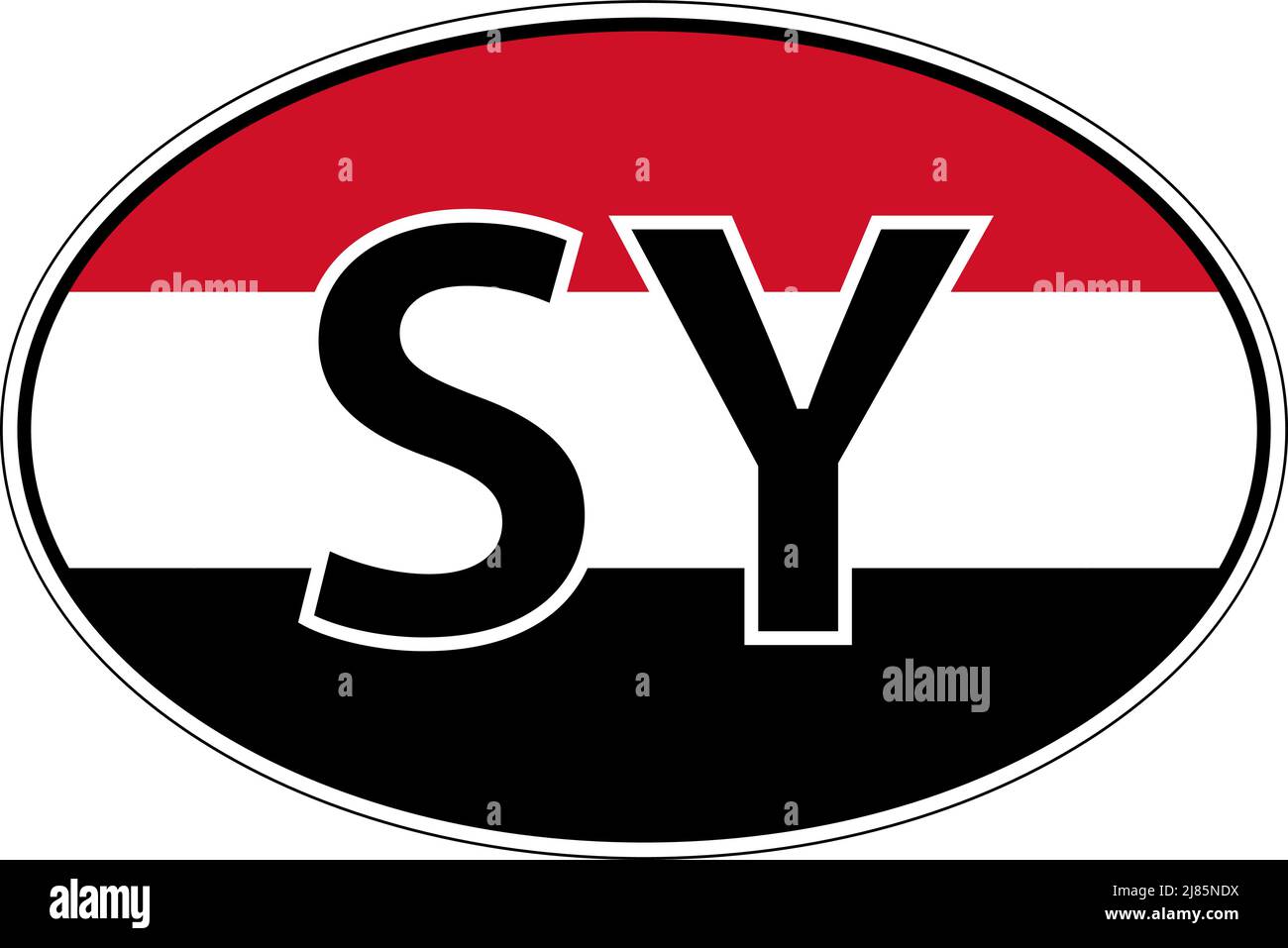 Syria, Syrian Arab SY flag label sticker car, license plate Stock ...