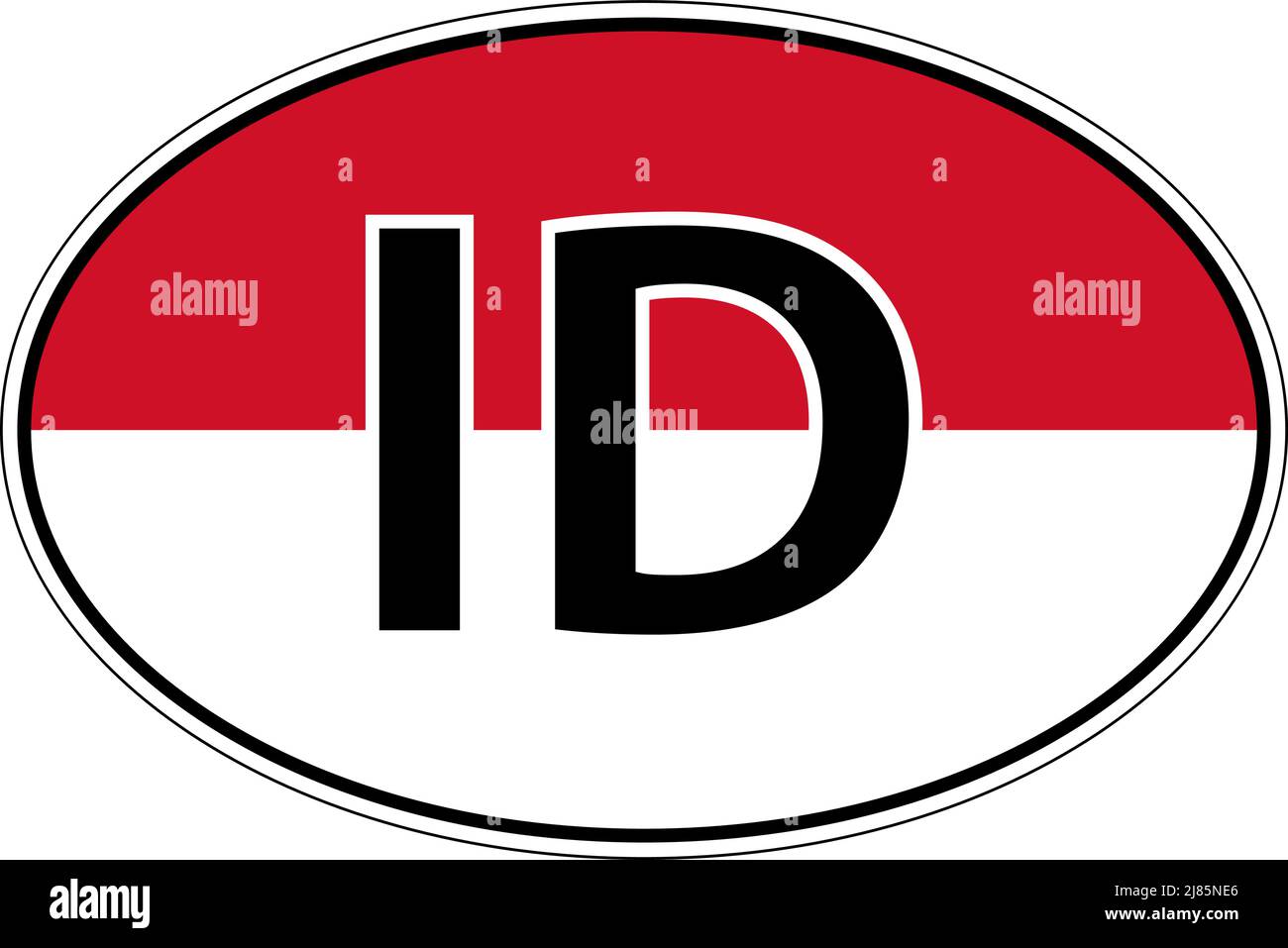 Republik Indonesia ID flag label sticker car, international license ...