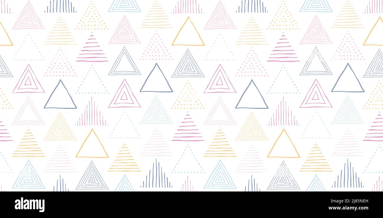 Fun and colorful seamless pattern with hand drawn triangles, great for ...
