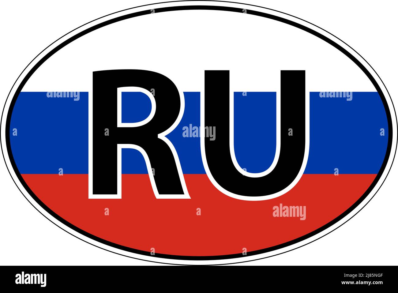 Russia RU flag label sticker on car, international license plate Stock ...