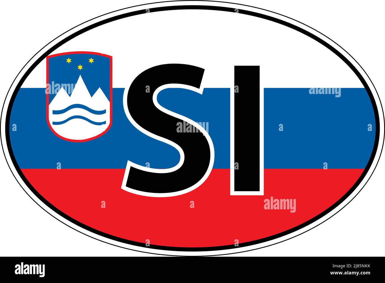 Slovenia SI flag label sticker on car, international license plate ...