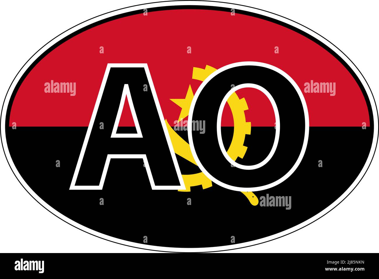 Angola AO flag label sticker on car, international license plate Stock ...
