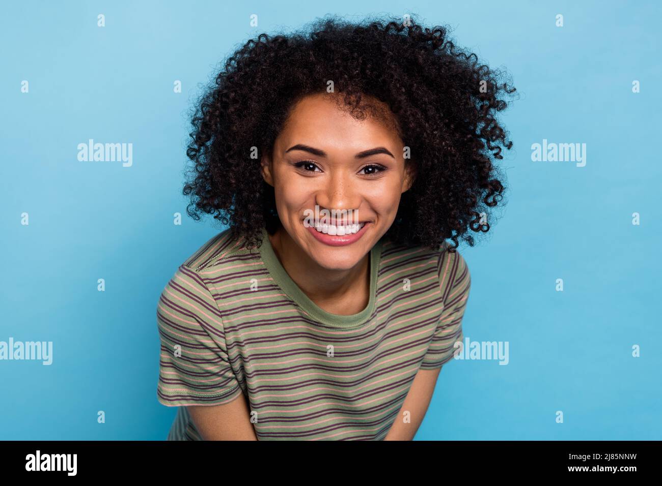 Portrait of nice pretty lady smiling hollywood shine silky flawless ...
