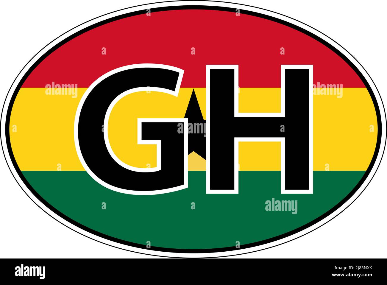 Republic Ghana GH flag label sticker car, international license plate ...