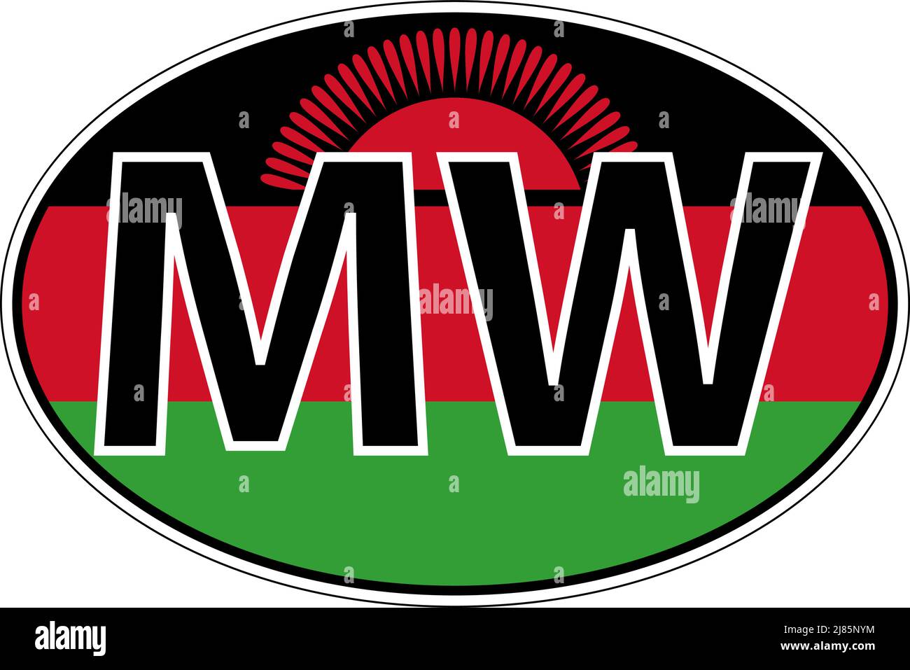 Malawi MW flag label sticker on car, international license plate Stock ...