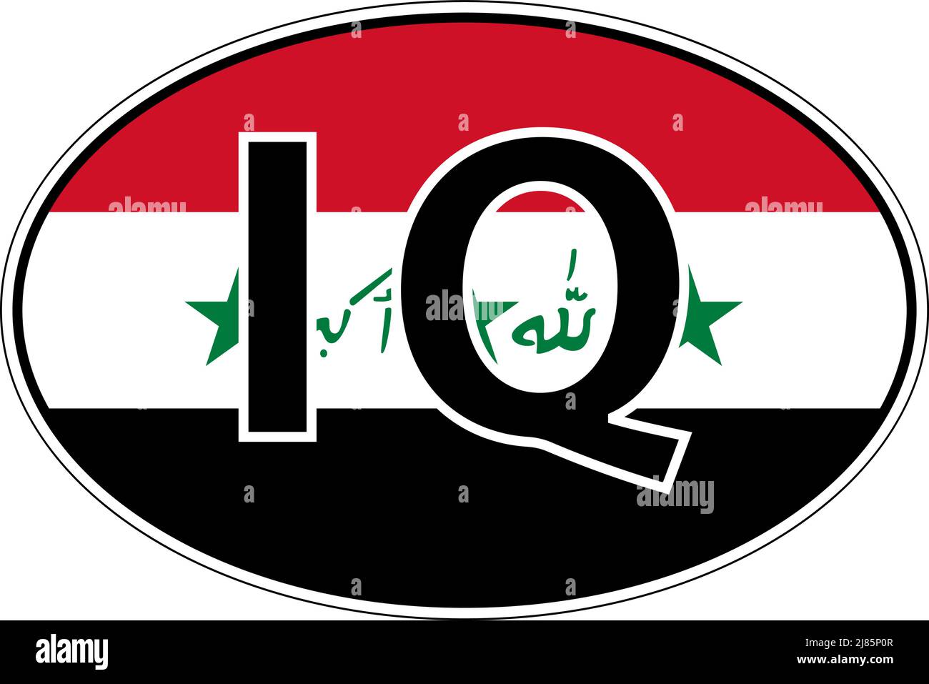 Republic Iraq IQ flag label sticker car, international license plate ...