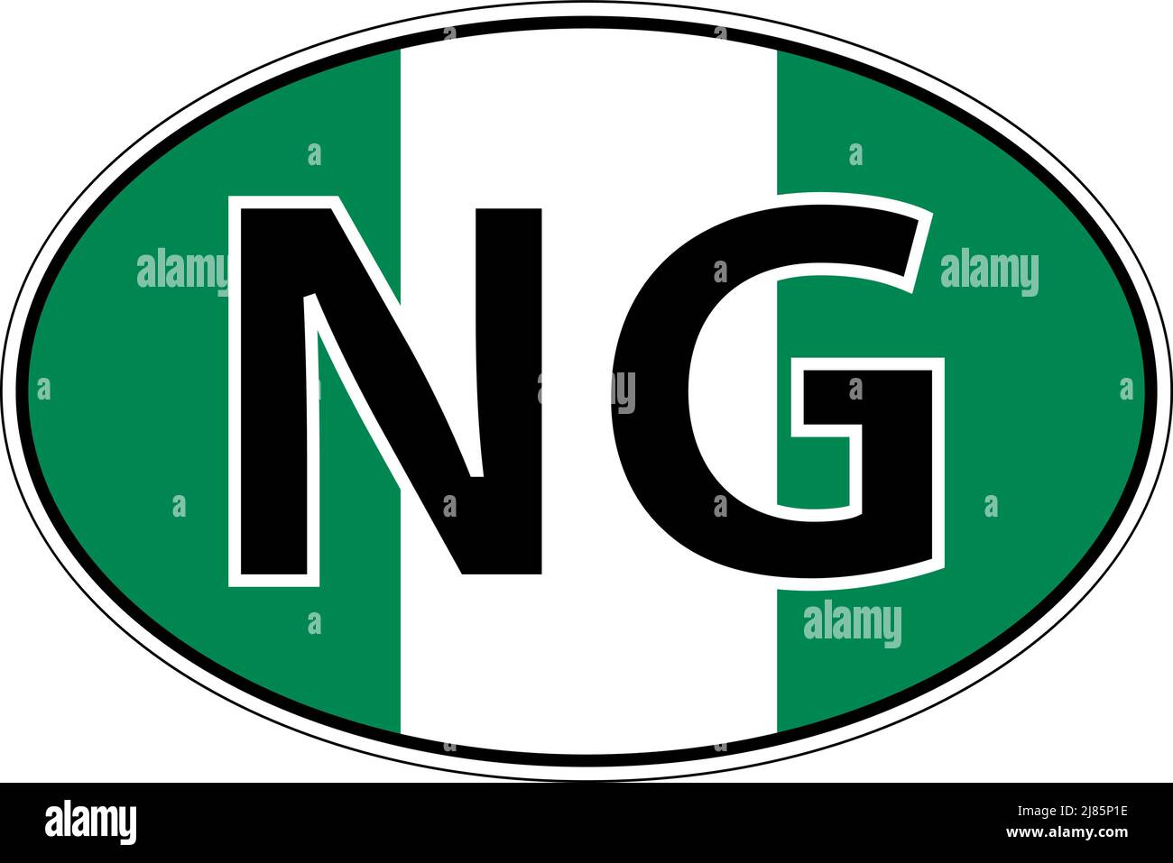 Republic Nigeria NG flag label sticker car, international license plate ...