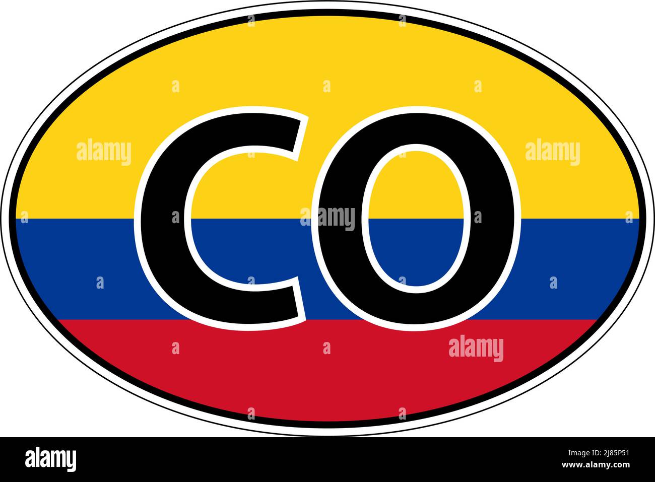 Republic Colombia CO flag label sticker car, international license ...