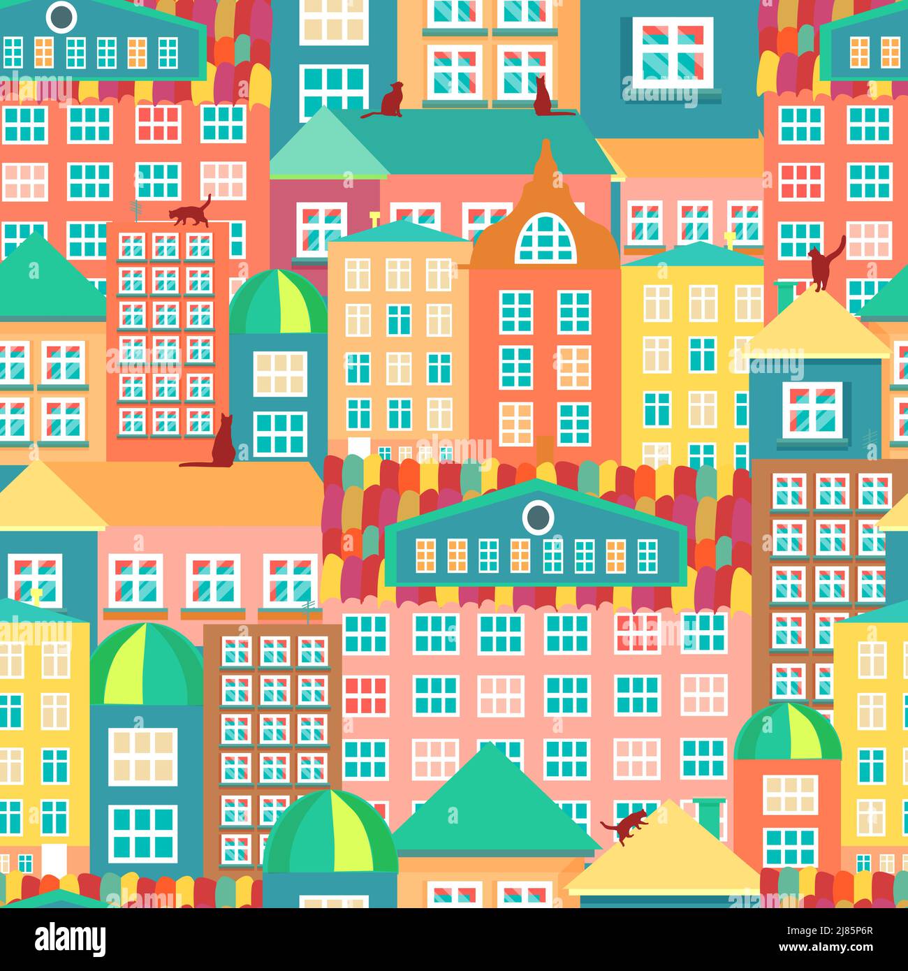 Rooftops europe Stock Vector Images - Alamy