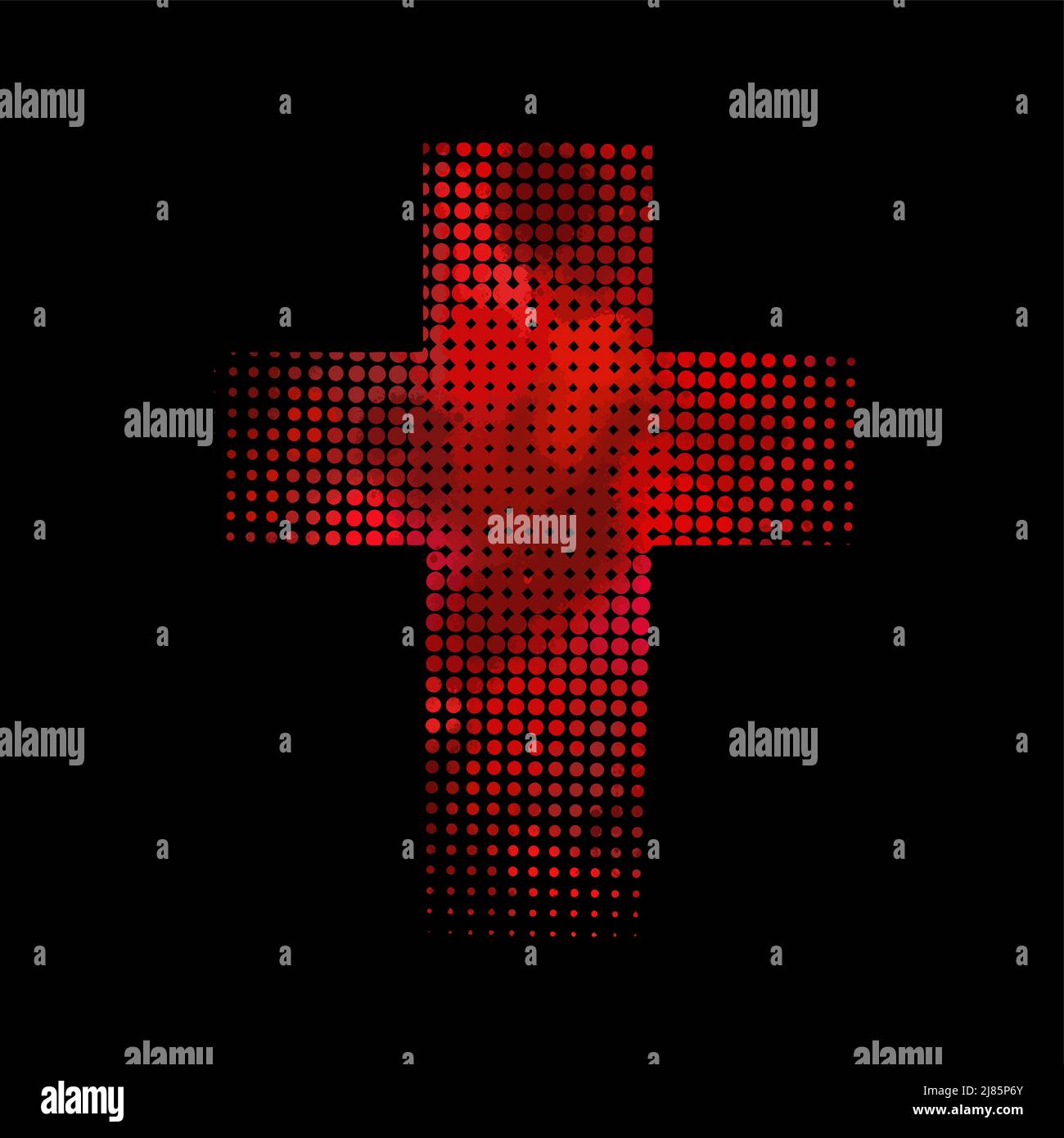 Church of Jesus Christ logo. Red cross from dots. Vector illustration ...