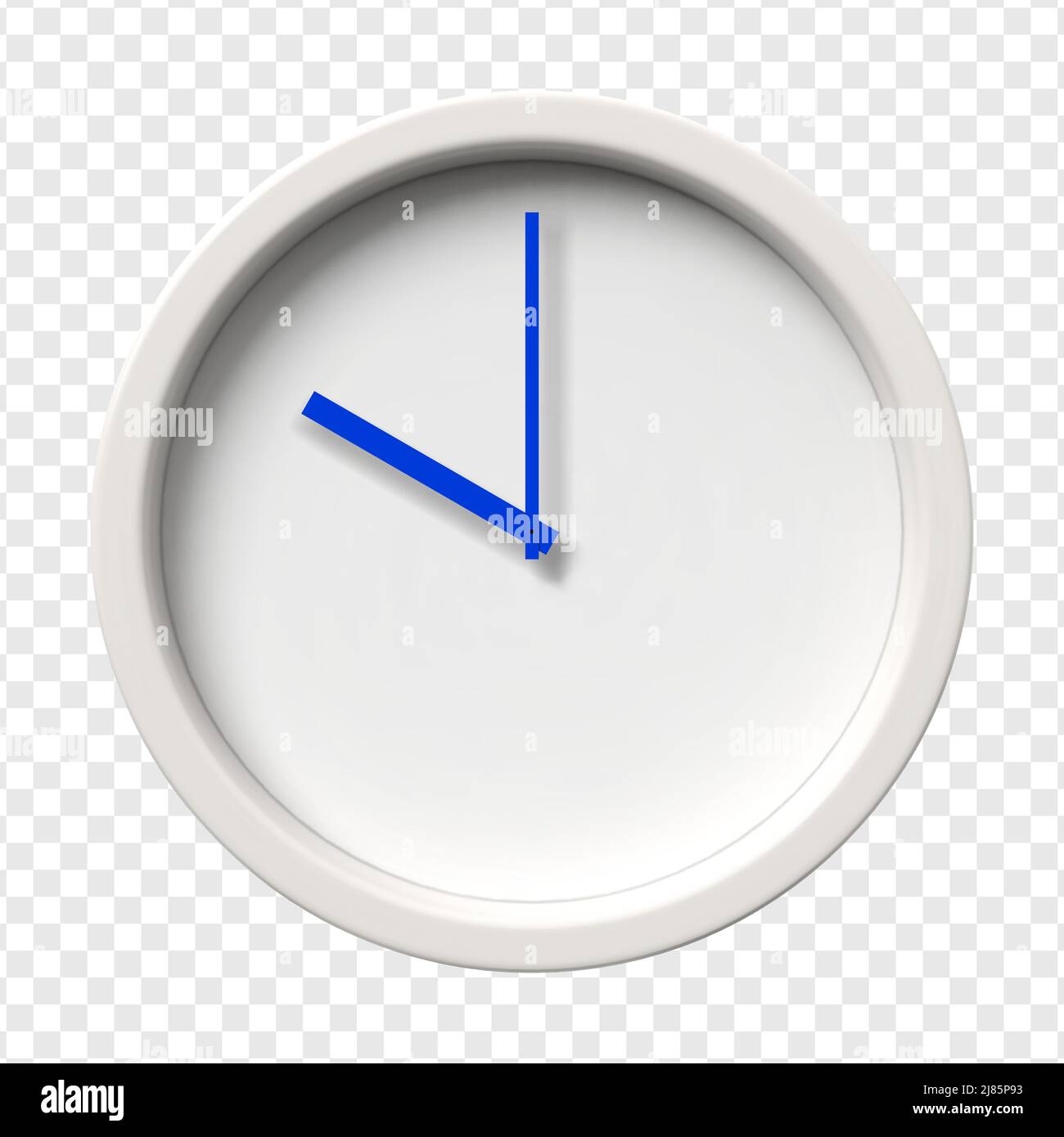 Realistic Wall Clock with white face. Ten oclock am or pm. Blue hands ...