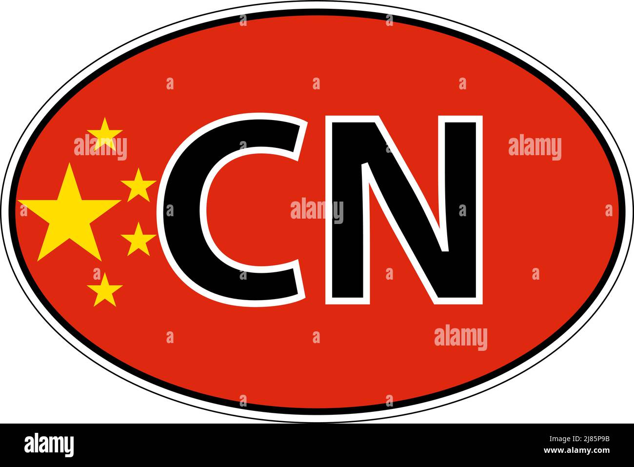 China CN flag label sticker on car, international license plate Stock ...