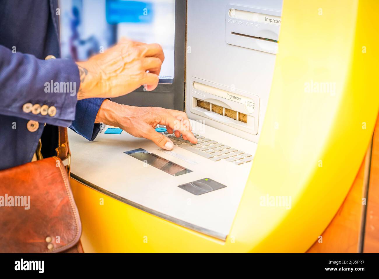 Bank and withdraw and senior hi-res stock photography and images - Alamy