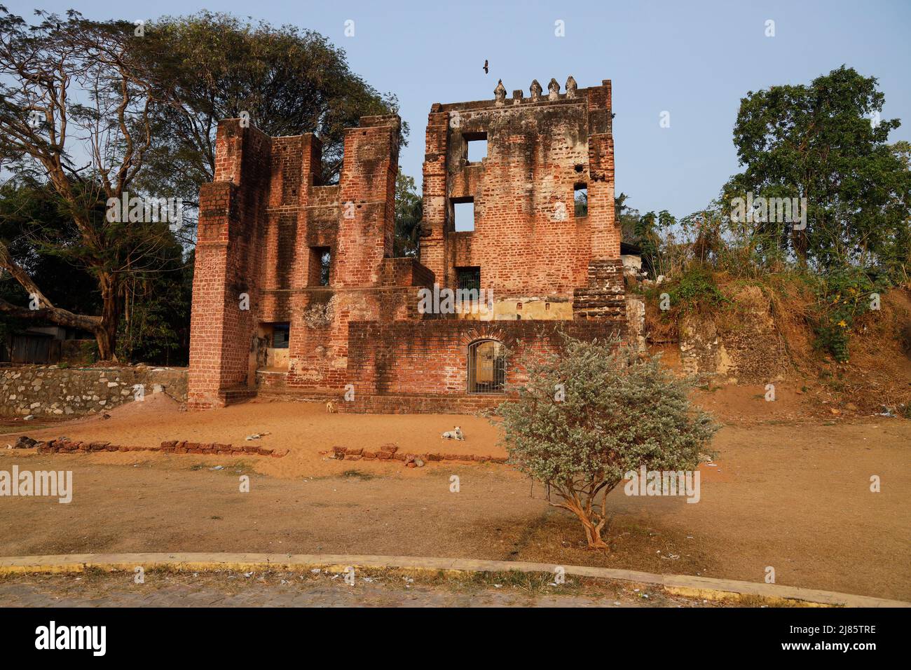 Ruins of St.Thomas Fort in Tangassery, Thangassery, Kerala, India Stock ...
