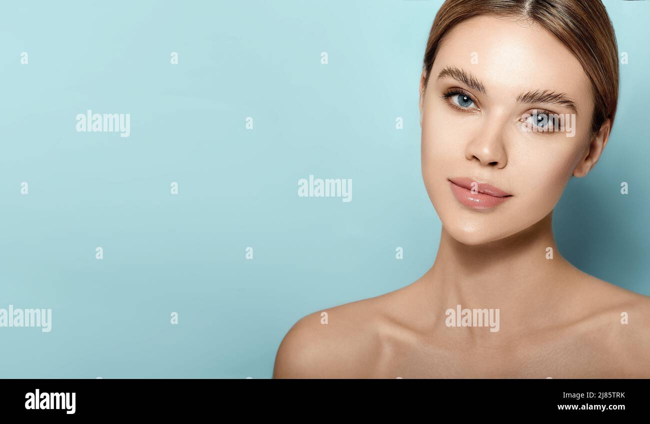 beauty face concept, high quality. beauty portrait of caucasian young ...