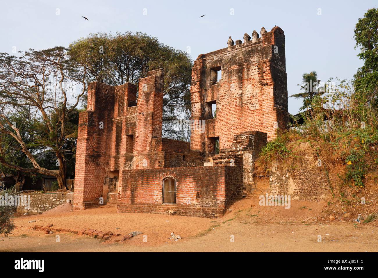 Ruins of St.Thomas Fort in Tangassery, Thangassery, Kerala, India Stock ...
