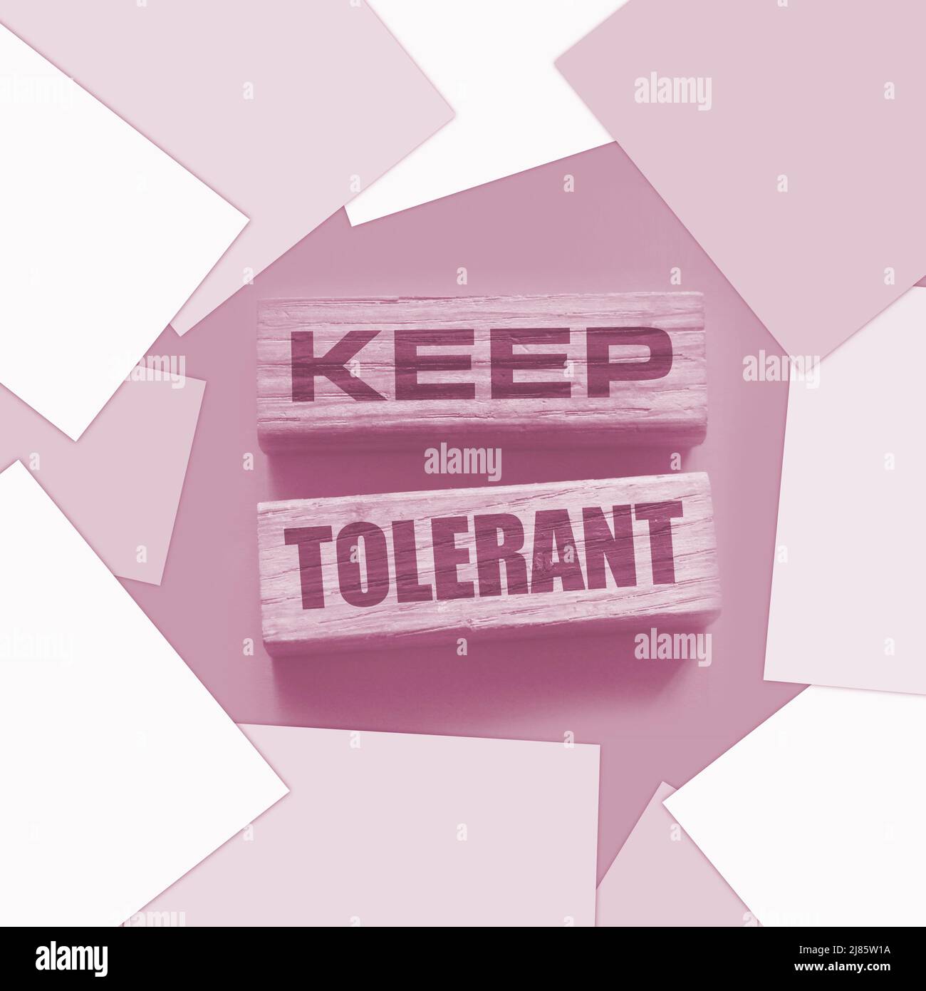 Wooden Blocks with the text Keep tolerant. Tolerance diversity social ...