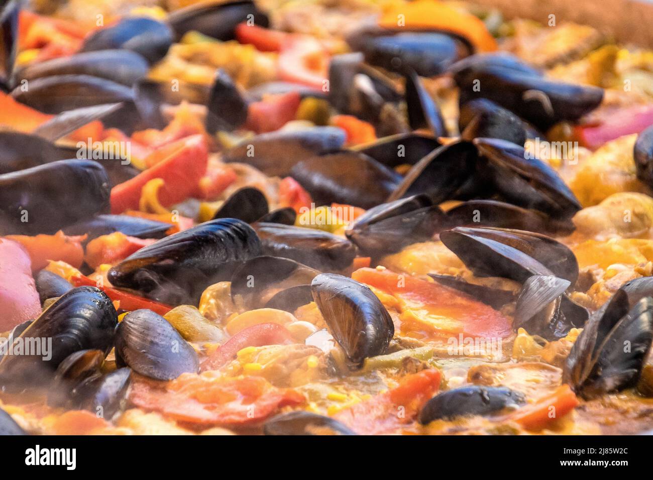 Paella being cooked hi-res stock photography and images - Alamy