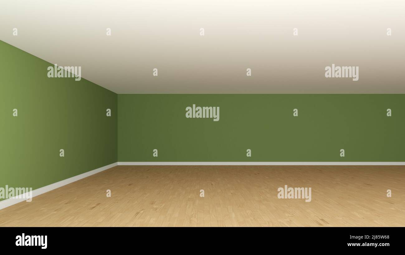 Beautiful Empty Room Corner without Furniture, Frontal View. Interior ...