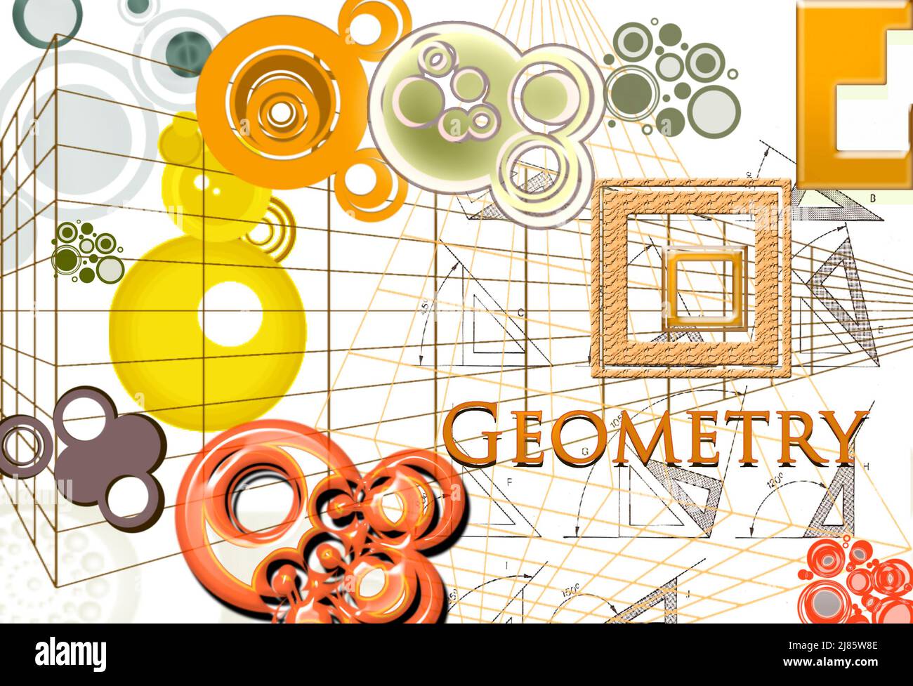 Fantasy illustration on geometric figures for backgrounds Stock Photo ...
