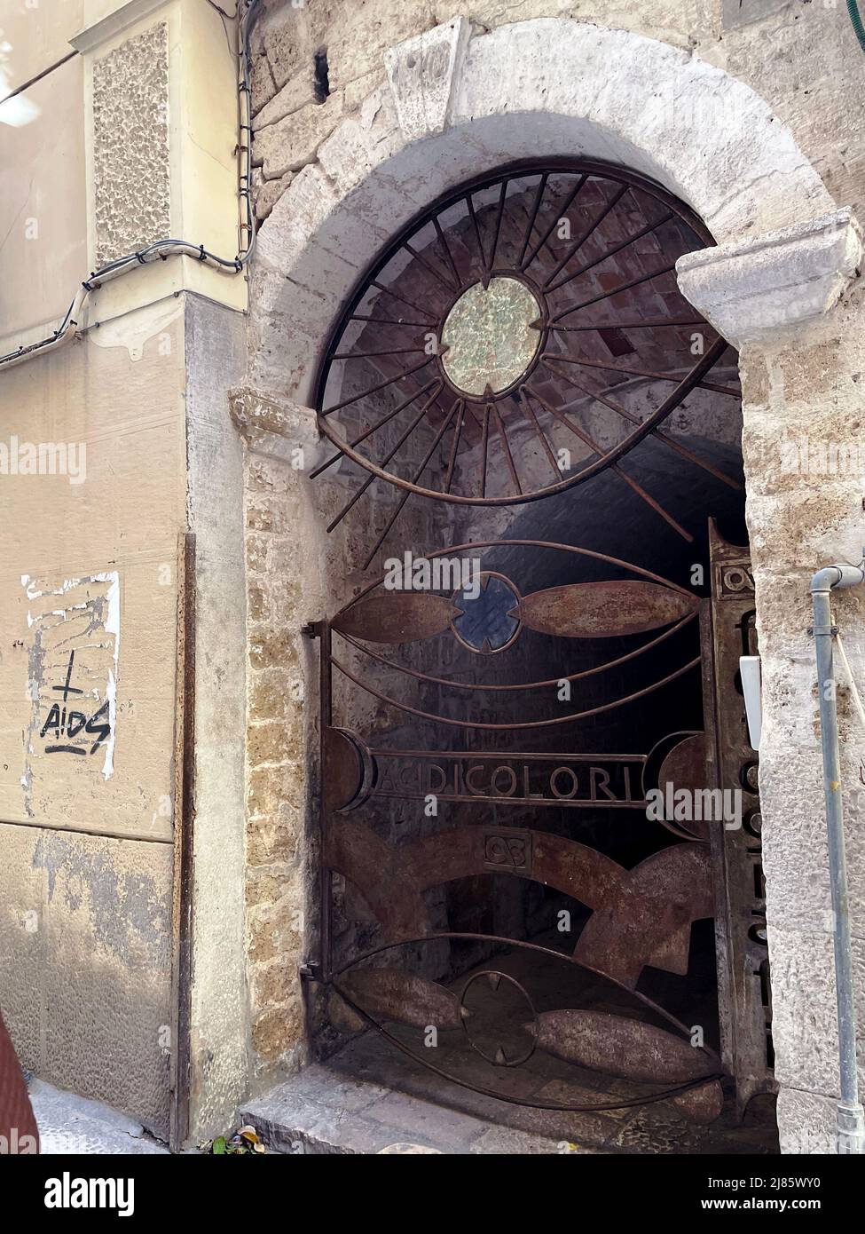 Forged metal gate in Bari, Italy Stock Photo - Alamy